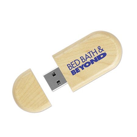 Custom Engraved Oval Wood USB Drive | Eco-Friendly USB